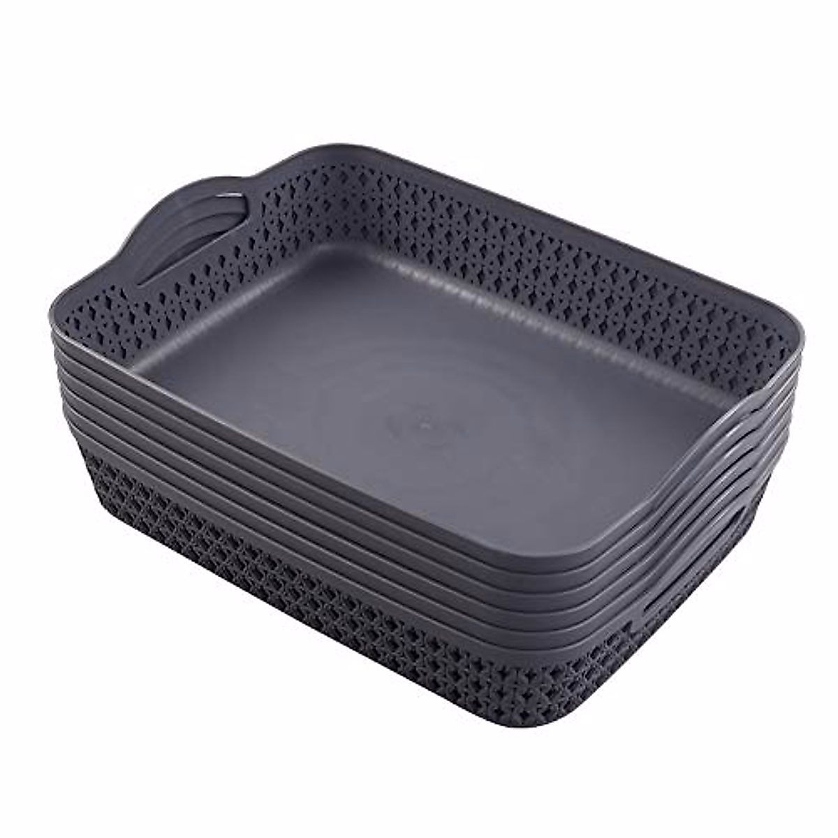 Leendines Office Paper Trays, Plastic Storage Basket Trays Set of 6