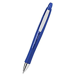 Office Depot Retractable Ballpoint Pens With Grip, Medium Point, 1.0 mm, Blue Barrel, Blue Ink, Pack Of 6