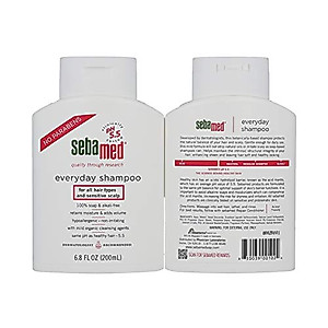 Sebamed Everyday Shampoo for All Hair Types and Sensitive Scalp Hypoallergenic Dermatologist Recommended pH 5.5 Soap and Alkali Free 6.8 Fluid Ounces (200 Milliliters) Pack of 2