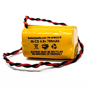 Battery Hawk (2 Pack) BL93NC487 DAA700MAH4.8V AA500MAH D-AA500mAh AA600mAh ELB-B006 BST 4.8v 700mAh Ni-CD Unitech