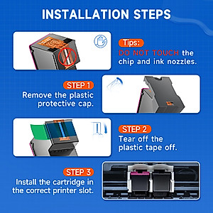 67XL Ink Cartridge Black/Color Combo Pack for HP Ink 67 67XL for HP 67 Ink Cartridge Fit for Envy 6000 6055 6055e 6400 6455 DeskJet 2855e 2700 2700e 2755 2755e 2752 4152 2755 4155e Printer(2 Pack)