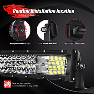 LED Light Bar AUSI 50" Curved 684W Triple Row Light Bars + 2PCS 4in 60W LED Pods Off Road Driving Fog Lights with Rocker Switch Wiring Harness Kit for Trucks Polaris ATV SUV Boat Lighting