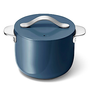 Caraway Petite Cooker - 2 Qt Ceramic Coated Pot - Free From Forever Chemicals - Perfect for Rice, Grains, or Sauces - Navy