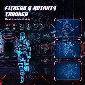 Smart Watch with Earbuds,Watch with Earbuds Built in for Men Women Kids Long Standby Time Receive Calls Messages Play Music Sleep Tracker Calorie Counter Heart Rate for Android iOS (Black)