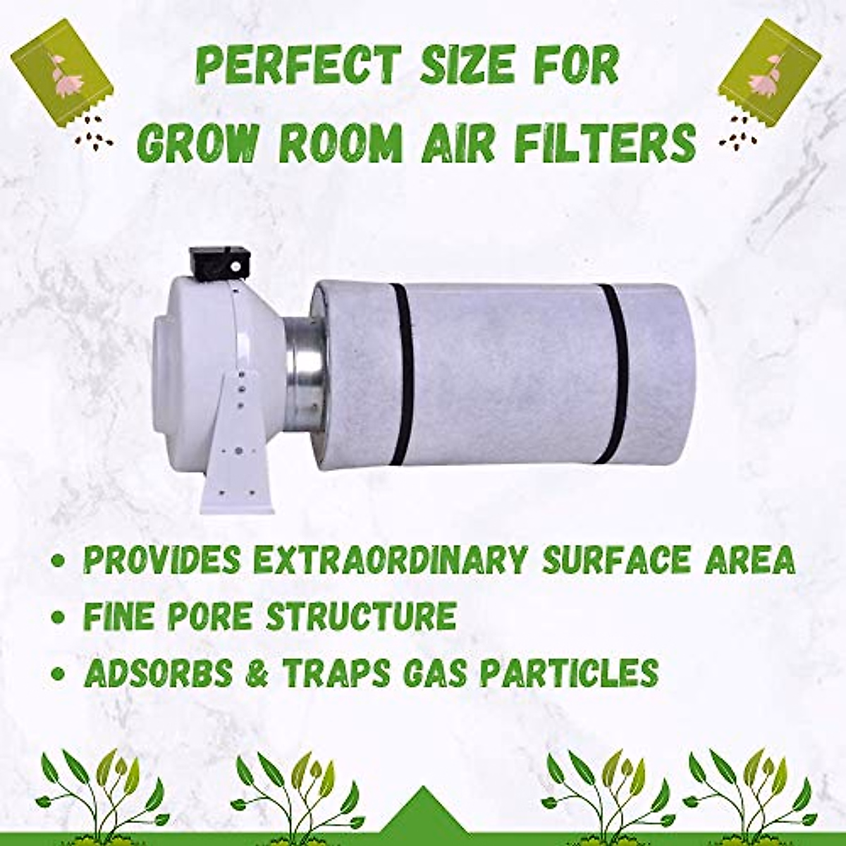 EnviroSupply 4x8 Activated Carbon (Virgin Coconut Shell), Bulk Charcoal for Gas, Air Purification, Odor Removal, Deodorizer Vapor Phase Applications - 5 Pound Bag (80 Ounces)