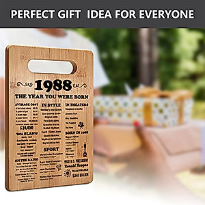 35th Birthday Gifts for Women Men, 35 Year Old Birthday Gifts, 1988 Poster, Back In 1988 Cutting Board, 35th Birthday Decorations