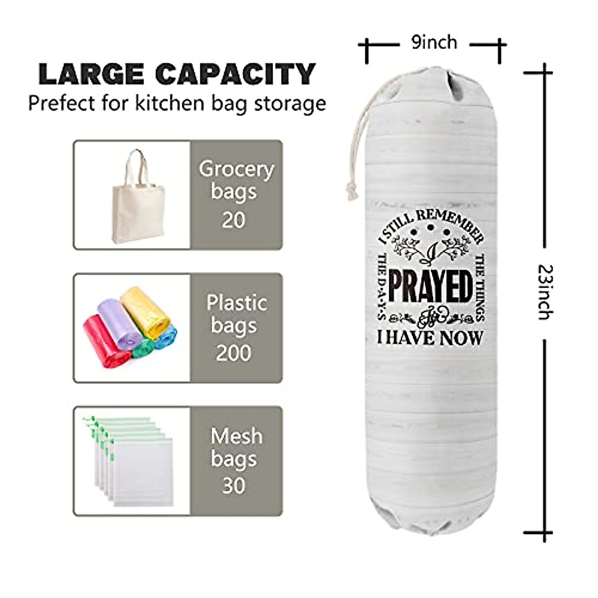 Funny Grocery Bags Holder Organizer For Shopping Bags, Wall Mount Plastic Bags Storage Container Dispensers,I Still Remember The Days I Prayed, Gift For The Preferred Family And Friends
