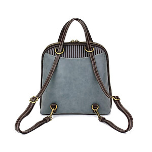 Chala Group Handbags Turtle Convertible Backpack Purse and Double Fold Wallet Bundle- Turtle Lovers, Indigo color