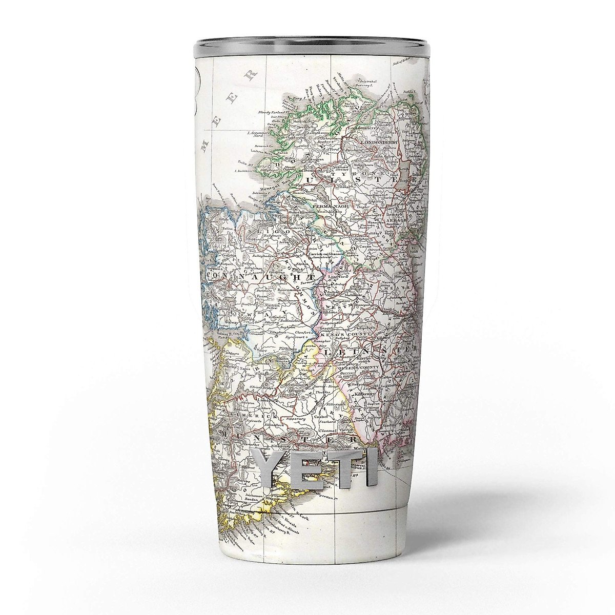 Design Skinz The Vintage Ireland Map - Skin Decal Vinyl Wrap Kit Compatible with The Yeti Rambler Cooler Tumbler Cups