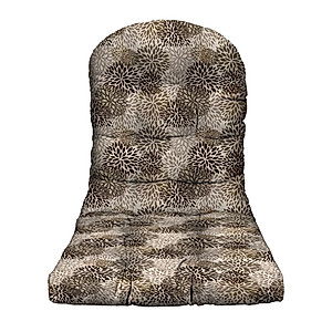 RSH Decor: Tufted Adirondack Chair Cushion | 42.5” x 21” | All-Weather Spun Fabric | Water and Fade-Resistant | Outdoor Cushion for Patio Furniture | Blooms Matte Black