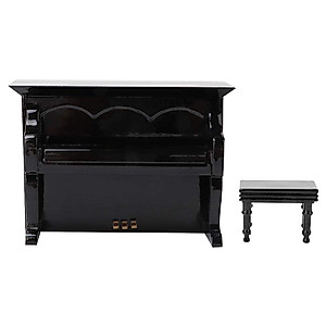 FTVOGUE Miniature Wooden Piano Model Musical Instrument Model Home Decor Ornaments Furniture Scene Accessories