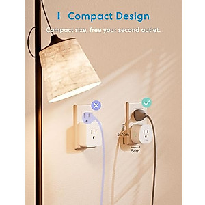 meross Matter Smart Plug Mini, Easy Setup, 100% Privacy Smart Outlet, Compact Size, Support Apple Home, Alexa, Google Home with Schedule and Timer, App and Voice Control, 2.4G Wi-Fi Only (2 Pack)