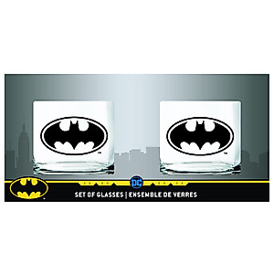 Batman Whiskey Glasses - 10 oz. Capacity - Classic Design - Heavy Base