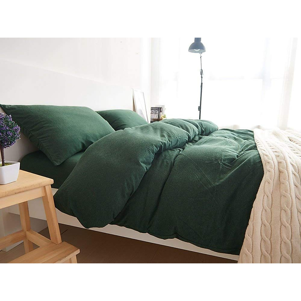 Jersey Knit Cotton Duvet Cover Set Bedding Set Soft Knit Comforter Cover Queen Size 3 Pieces Bedding Set 1 Duvet Cover 2 Pillowcases Queen Duvet Cover Set