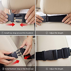 Car Seat Organizer Back Seat with 10" Tablet Holder Adjustable Straps 9 Storage Pockets Kick Mats Car Seat Back Protectors Great Travel Accessories for Kids and Toddlers 2 Pack + 2 Car Headrest Hook