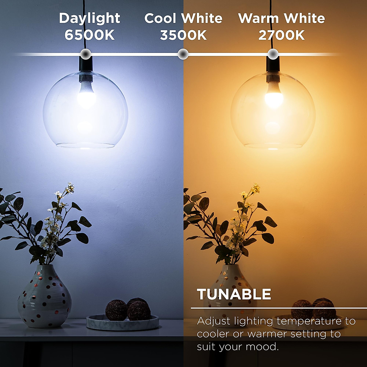 Merkury Smart A19 Color Changing Light Bulbs - 2-Pack, Dimmable, Compatible with Alexa and Google Assistant