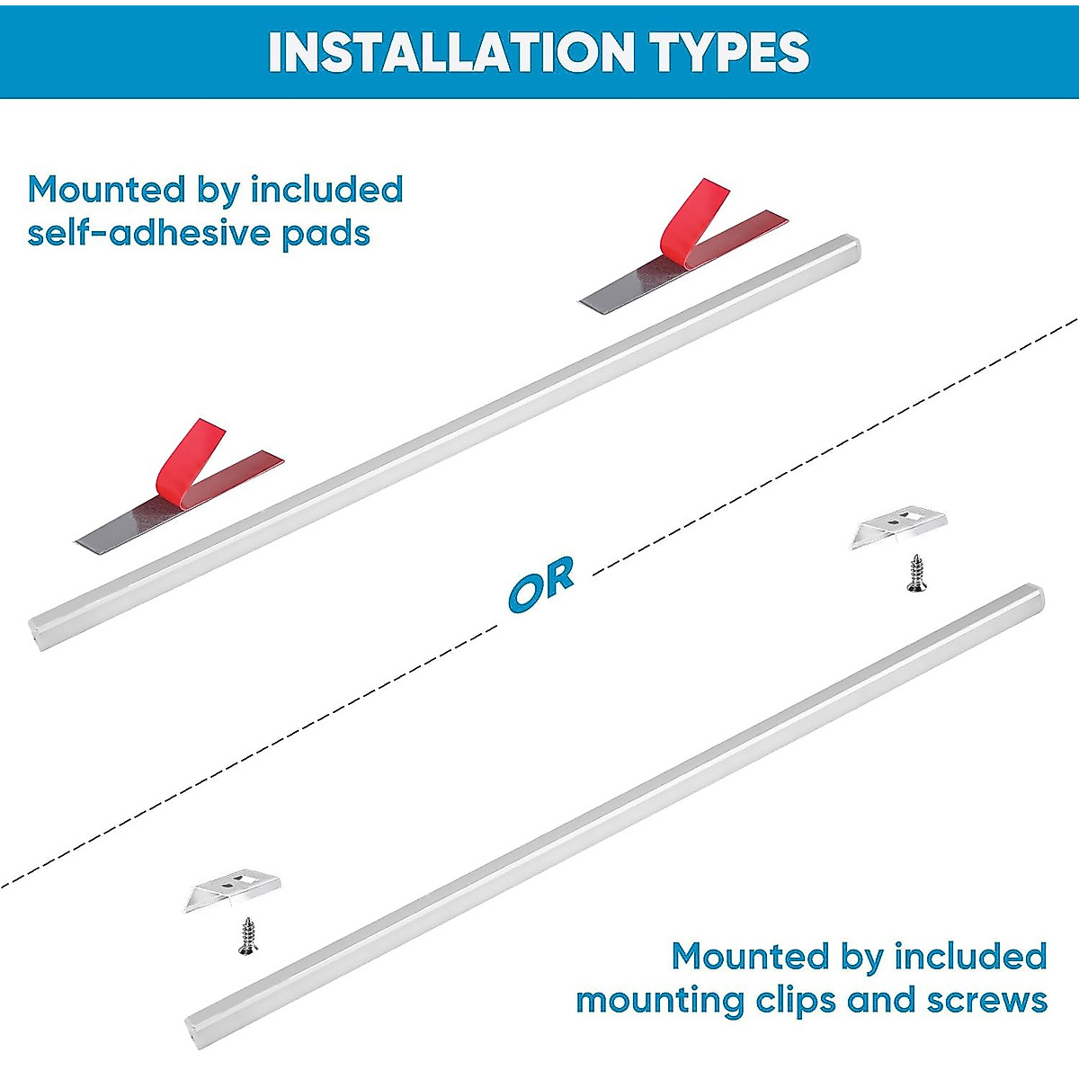 Cefrank V-Shape Under Cabinet Lighting Kit - 4pcs Sleeker 12" Dimmable LED Light Bars for Showcase Shelf Seamless Illumination - 1200lm, 12W - Pure White (6000K)