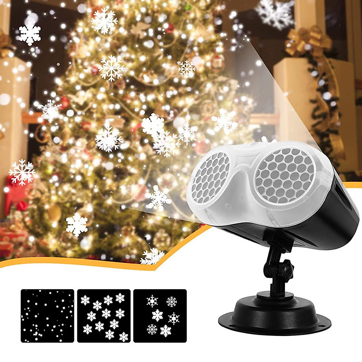 C/G Christmas Snowflake Projector Lights Highlight Version LED Snowfall Show Projector Waterproof Landscape Christmas Decorations Lighting for Xmas Home Party Wedding Garden Patio