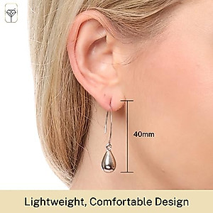 MAX + STONE Tear Drop Wire Dangle Earrings for Women in 925 Sterling Silver with Hook