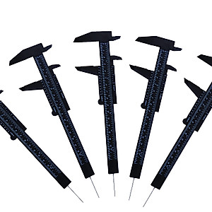 6 Inch/ 150 mm Eyebrow Measuring Ruler, Brow Mapping Ruler Tool, Mini Vernier Caliper Double Scale Plastic Ruler for Eyebrow Tattoo Brow Artists Makeup 5PCS(Black)