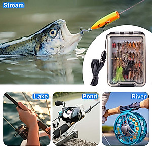 Ansnbo 36 pcs Fly Fishing Flies Kit, Hand Tied Trout Bass Fly Assortment with Fly Box, Dry Wet Nymph Flies Streamers Fly Fishing Gear