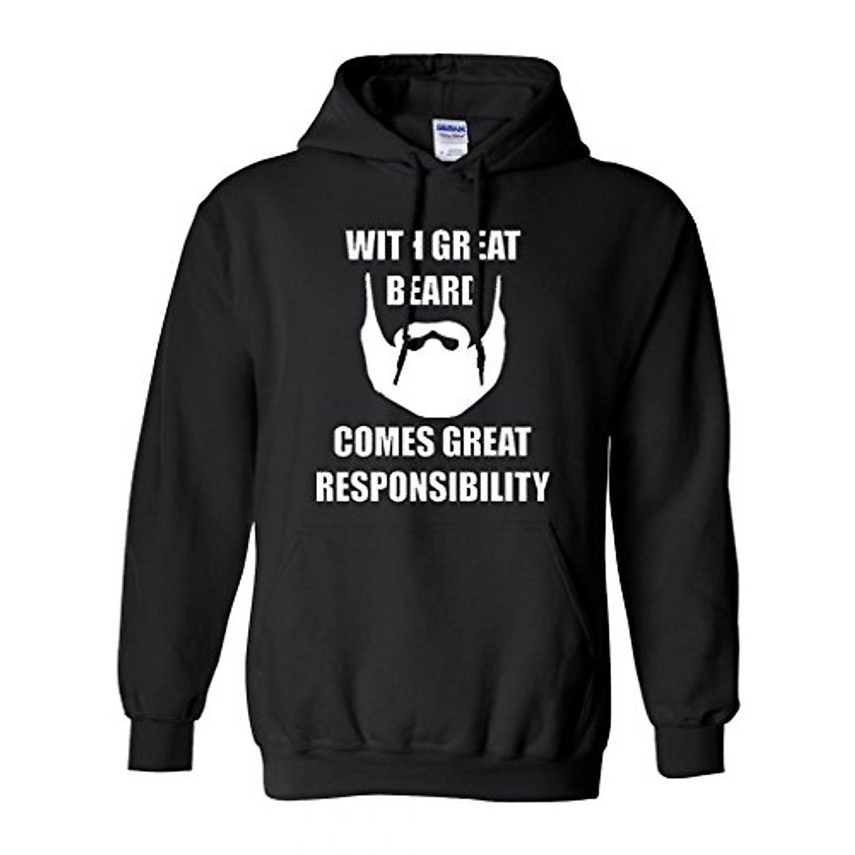 With Great Beard Comes Great Responsibility Sweatshirt Hoodie (XX Large, Black)