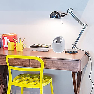 SEWACC Desktop Trash Can Cute Cartoon Table Garbage Storage Can Mini Desktop Wastebasket with Lid Small Office Countertop Garbage Can for Home Office ( Grey )