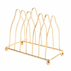 Operitacx Plate Racks Metal Dish Rack Pot Lid Holder Plate Stand Kitchen Cabinet Organizer Drying Rack for Bowl Cup Cutting Board