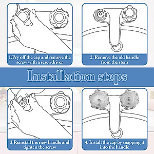 LIBERAQUAR Shower Knob Replacement, Compatible with Phoenix Mobile Home Sink Tub Shower, Acrylic Bathtub Knobs Parts, Clear Faucet Handles with 17pt Spline Point Broach Center Hole(1 Pair)