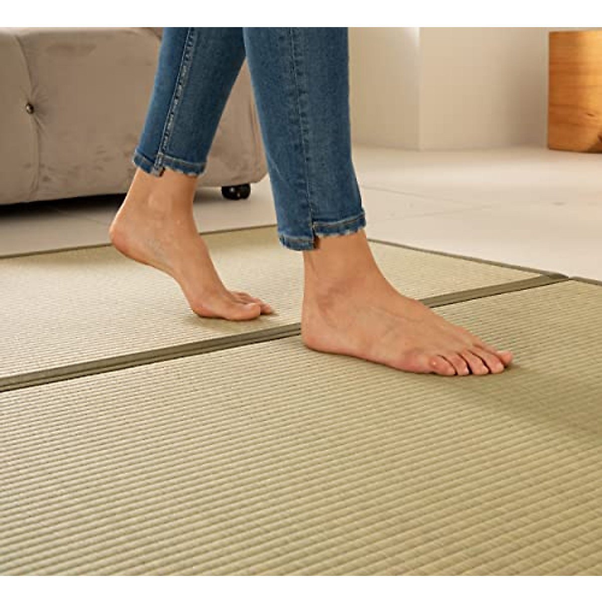 MustMat Tatami Mat Rush Grass Tatami Mattress Japanese Traditional Foldable (Full_xl-55"x82")