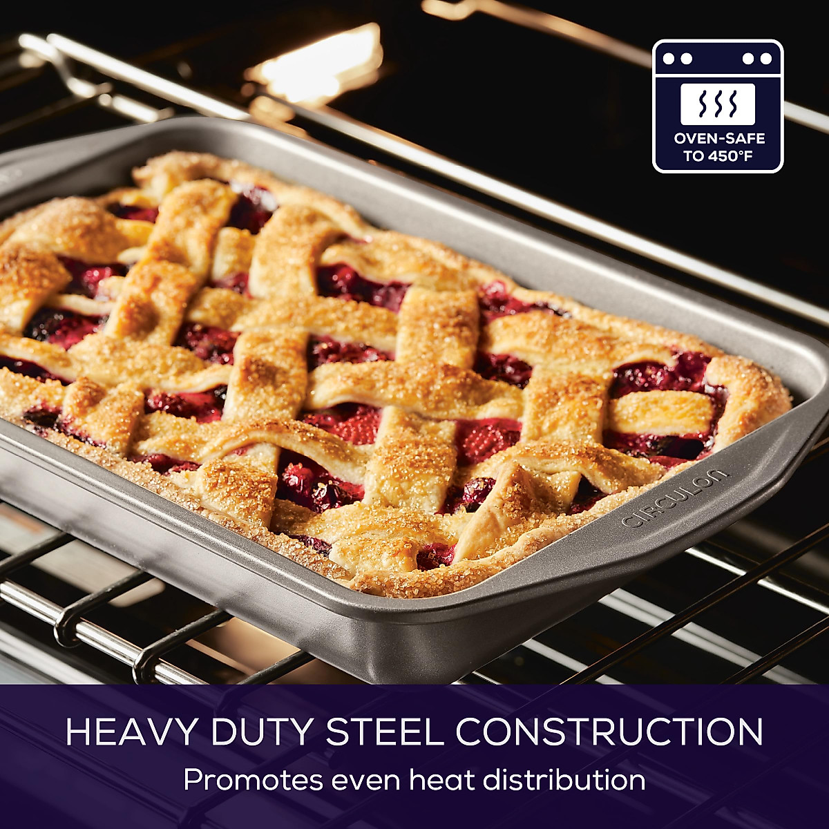 Circulon Total Nonstick Baking Pan With Lid / Nonstick Cake Pan With Lid, Rectangle - 9 Inch x 13 Inch, Gray