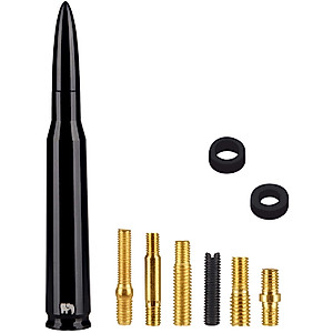 ONE250 Bullet Style Antenna, Compatible with Toyota Tundra All Models (1999-2023) & Toyota Tacoma Models (1995-2016) - Designed for Optimized FM/AM Reception (Black)