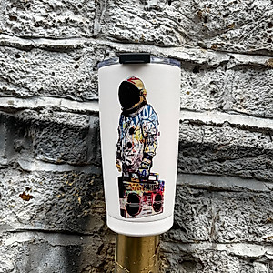 URBANCAN 20 oz Insulated Tumbler with Lid and Straw - Drink In Style with a Stainless Steel Tumbler Travel Mug - Premium Double Walled Thermos Flask - Vibe City