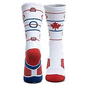 ChalkTalkSPORTS Hockey Athletic Woven Mid-Calf Socks | Hockey Canada Rink Socks | White