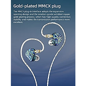 OXYPLAY HiFi Sports Earbuds Headphones with MMCX Connections, Dolp AS10 Hybrid Drivers IEM Earphones for Musicians with Oxyen-Free Cord Blue no Microphone