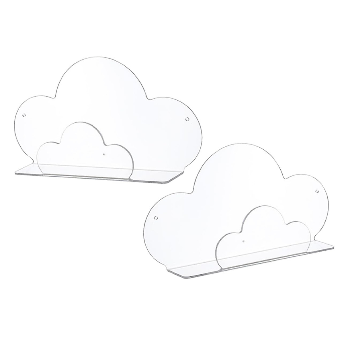 MUCKLILY 2pcs Cloud Shelf Wall Shelving Storage Racks Wall Shelves Home Decor Multi-Functional Storage -Mounted Storage Rack Bathroom Storage Rack Acrylic Partition The Clouds