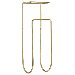 mDesign Bathroom Towel Holder and Organizer with Storage Shelf - Modern Metal Wall Mount Towel Rack - Towel Holder Rack for Bathroom with Shelf for Accessories - Concerto Collection - Soft Brass