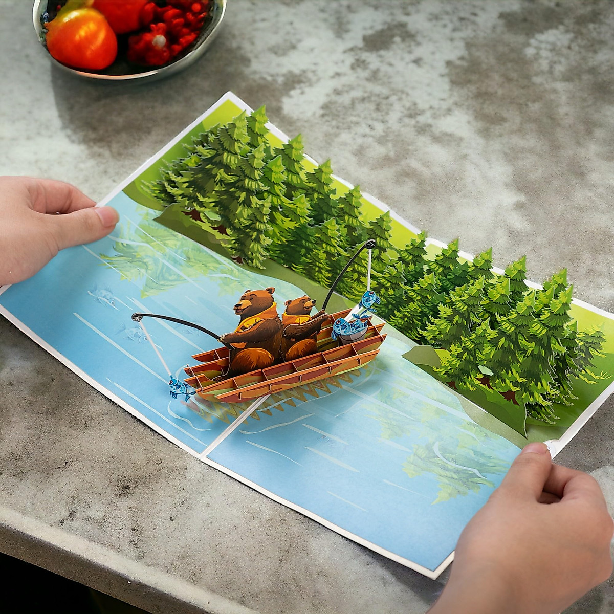 Rykamia Fishing Card, Blank Bear Fishing Card, Fishing Fathers Day Card, Fishing Birthday Card For Men, Fishing Graduation Card, Fishing Greetings Card