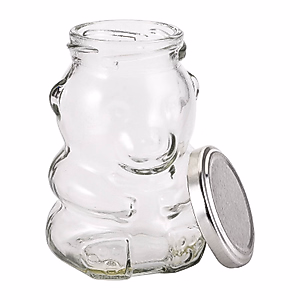 Bekith 12 Pack 9 oz Glass Honey Bear Jar with Silver Lids for Jam, Wedding Favors, Shower Favors, Baby Foods, DIY Magnetic Spice Jars