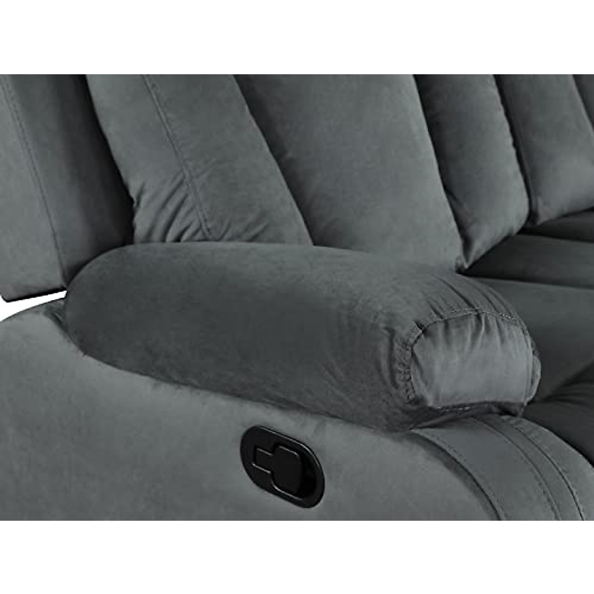 Blackjack Furniture Elton Microfiber Reclining Modern Living Room Loveseat, Sofa, Gray