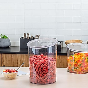 Restaurantware Met Lux 4 Gallon Food Storage Container, 1 Airtight Treat Box - With Scoop, Shatterproof, Clear Plastic Cereal Container With Hinged Lid, For Kitchen Or Pantry Organization