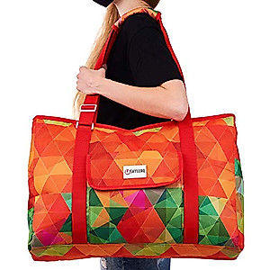 SHYLERO Beach Bag and Pool Bag Has Cooler Pocket, 7 Pockets Total, Zip Top. Family Size Waterproof Beach Tote