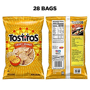 Tostitos, Crispy Rounds Tortilla Chips, 3 Ounce (Pack of 28)