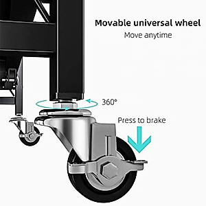 Storage Shelves, Closet Organizers and Storage 4-Shelf Foldable Metal Shelving Units 28" W x 14" D x 50" H for Garage Kitchen Bakers, Collapsible Organizer Rack, Heavy Duty on Wheels (4 -Shelf)