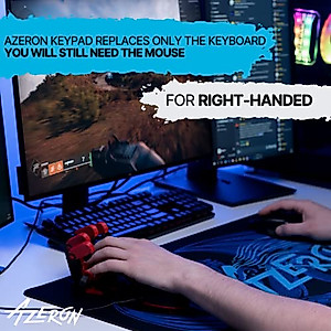 AZERON Cyborg Gaming Keypad – One Handed for PC – with Analog Thumbstick and 29 Programmable Keys – 3D Printed Customized – for Righties (Galaxy Purple)