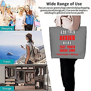 Custom Bag Personalized Bag Customized Gifts For Women Design Company Logo Name Travel Bag Shopping Shoulder Bag Custom Gift Gray Tote Bag