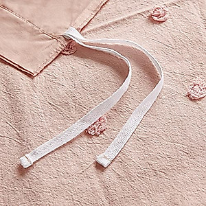 Urban Habitat Duvet Set 100% Cotton Jacquard, Tufts Accent, Shabby Chic All Season Cover for Comforter, Matching Shams, Decorative Pillows, Twin/Twin XL (68 in x 92 in), Pink 5 Piece