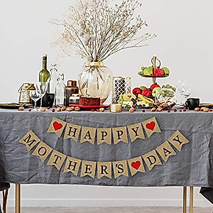 Happy Mothers Day Banner Rustic Mothers Day Party Decoration Supplies | Mothers Day Gifts from Son and Daughter