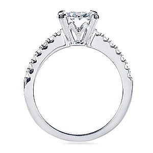 Kobelli Forever One Moissanite and Lab Grown Diamond Engagement Ring 1 3/4 CTW 14k White Gold (DEF/VS), 8.5
