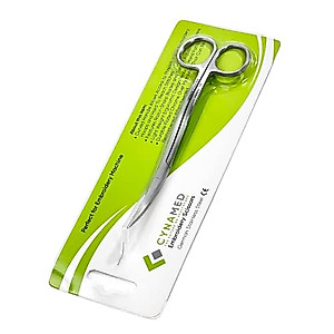 Cyanmed 1 Ea Premium 6 Inch Bent Handle Curved Embroidery Scissors-Perfect for Machine Embroidery Stainless Steel Light weight